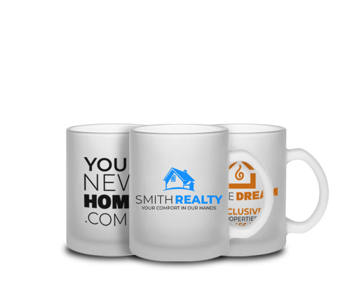 Custom Frosted Mug With Handle - Full Color Printing - 100% USA