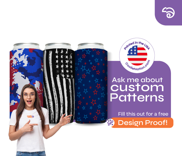 24 oz Neoprene Can Coolie - 100% Custom - Full Color - USA