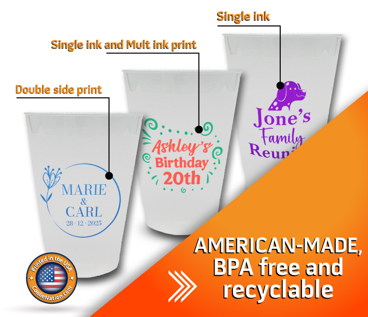 Custom Frosted Cups | 5 different sizes - 100% USA Made